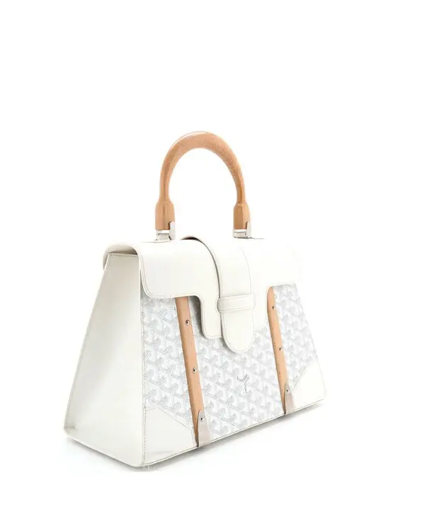 Goyard Mm Saigon Top Handle Bag - White