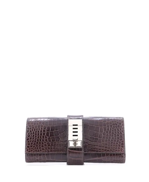 HERMES 23 Medor Clutch Shiny Alligator