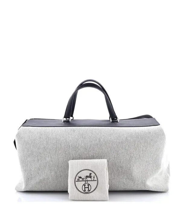 HERMES R.m.s Weekender Bag Toile And Leather