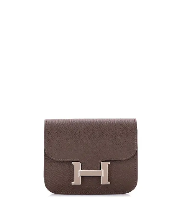 HERMES Constance Slim Wallet Epsom - Brown