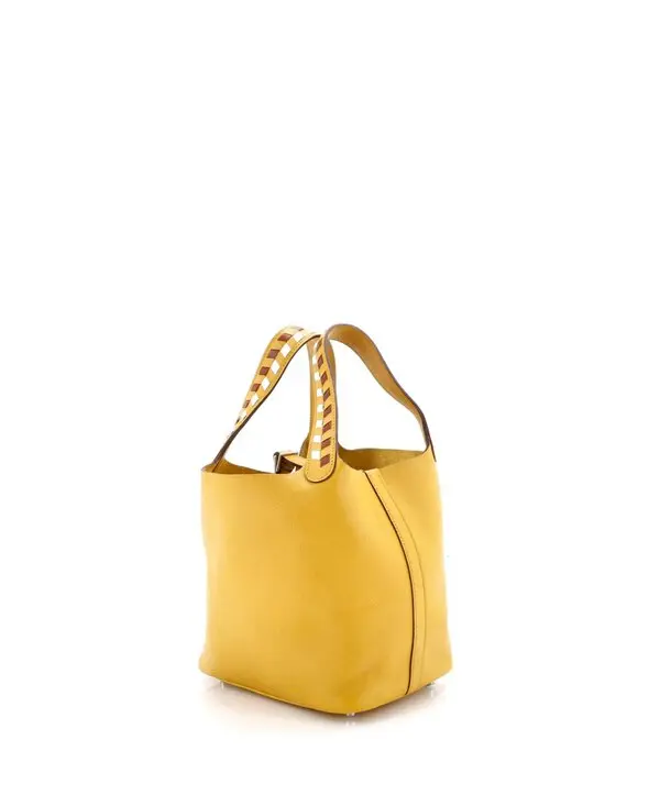 Hermès Pm Picotin Lock Bag Tressage Epsom - Yellow