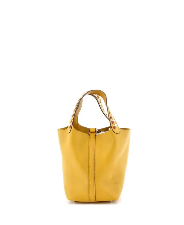 Hermès Pm Picotin Lock Bag Tressage Epsom - Yellow