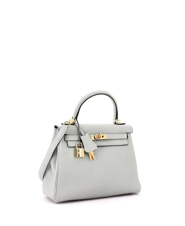 Hermès Kelly 25 Handbag With Gold Hardware - Gris Neve