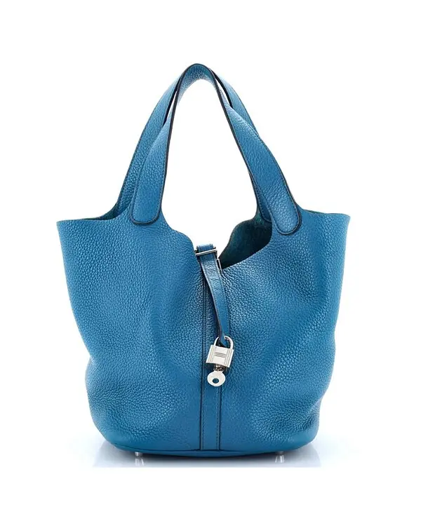 Hermès Picotin Lock Bag Clemence Mm - Blue
