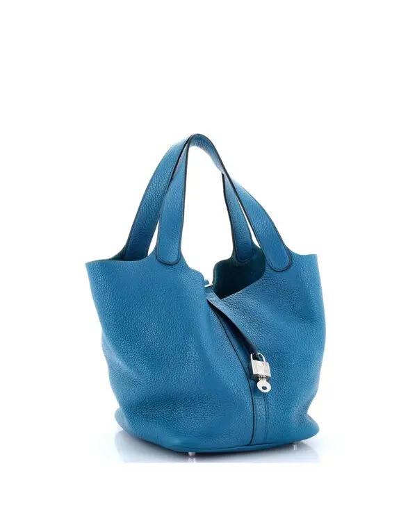 Hermès Picotin Lock Bag Clemence Mm - Blue