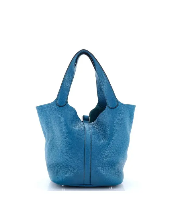 Hermès Picotin Lock Bag Clemence Mm - Blue