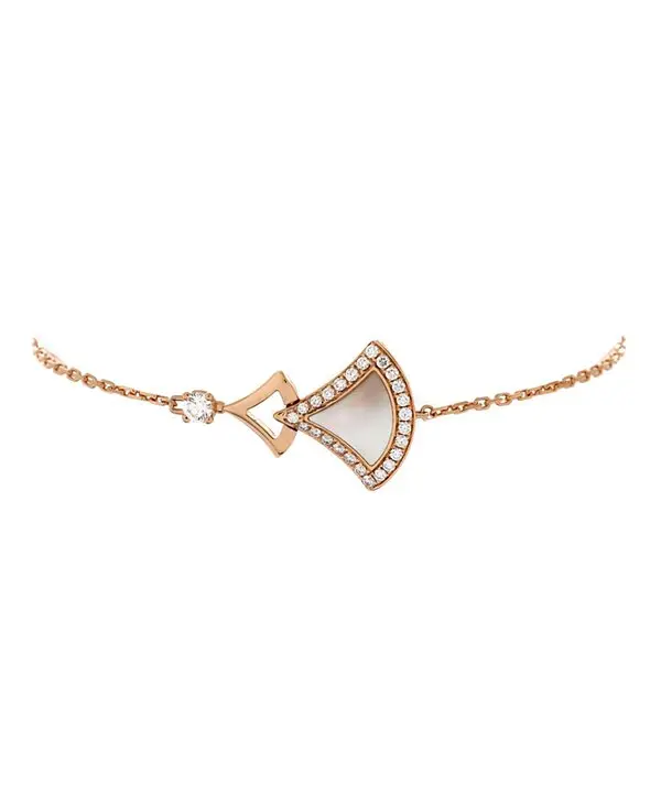 BVLGARI Divas' Dream Double Bracelet 18k With Mother Of Pearl And Diamonds - Rose Gold