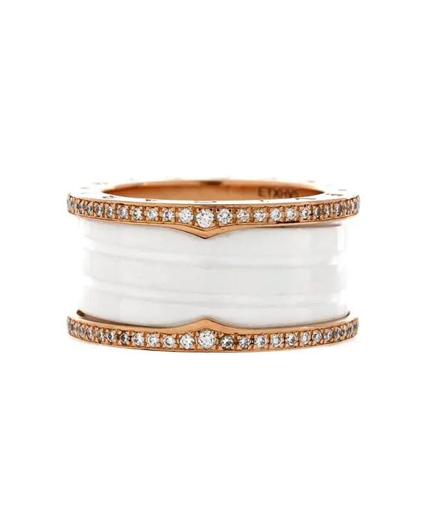 BVLGARI B.zero1 Three-band Ring With Diamonds - Rose Gold
