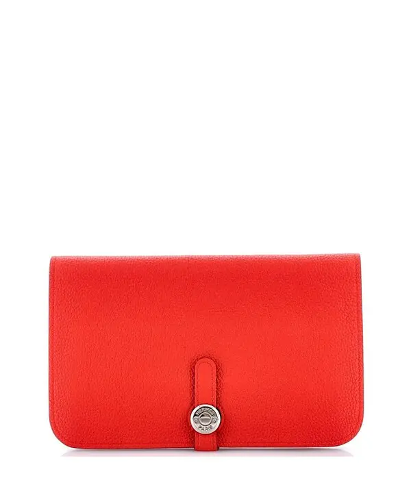 HERMES Dogon Duo Combined Wallet Leather - Orange