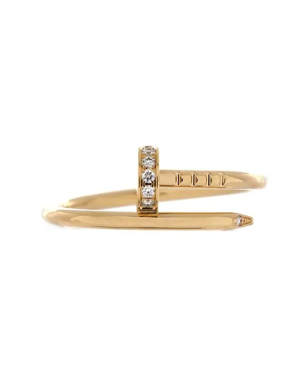 CARTIER Small Juste Un Clou Ring In 18k Gold With Diamonds - K Gold