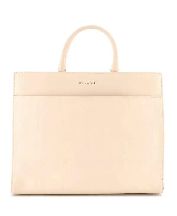 BVLGARI Medium Logo Convertible Leather Tote