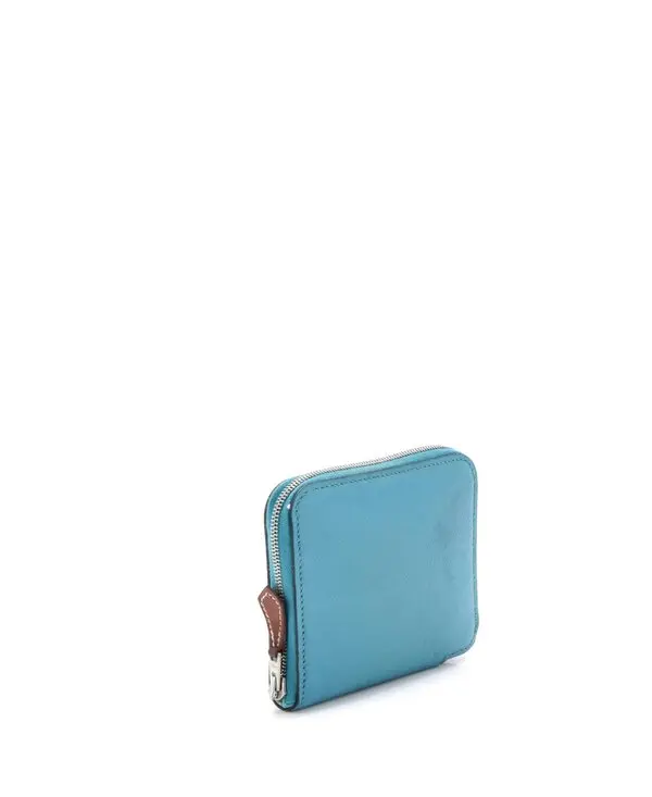Hermès Compact Azap Zip Around Wallet Silk'in Epsom - Blue