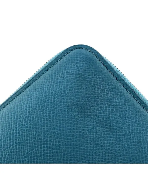 Hermès Compact Azap Zip Around Wallet Silk'in Epsom - Blue