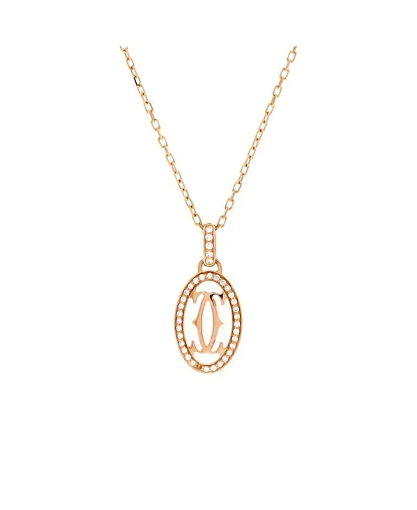 CARTIER Double C De Pendant Necklace - Pink