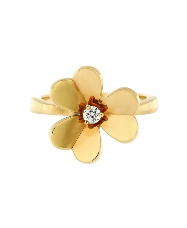 VAN CLEEF & ARPELS Small Frivole 1 Flower Ring 18k With Diamond - Gold