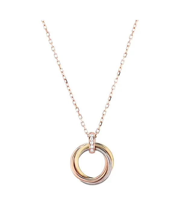 CARTIER Trinity Pendant Necklace 18k Tricolor Gold And Diamonds - K Gold