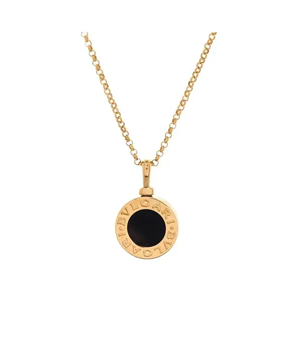 BVLGARI 18k Pendant Necklace With Onyx - Gold