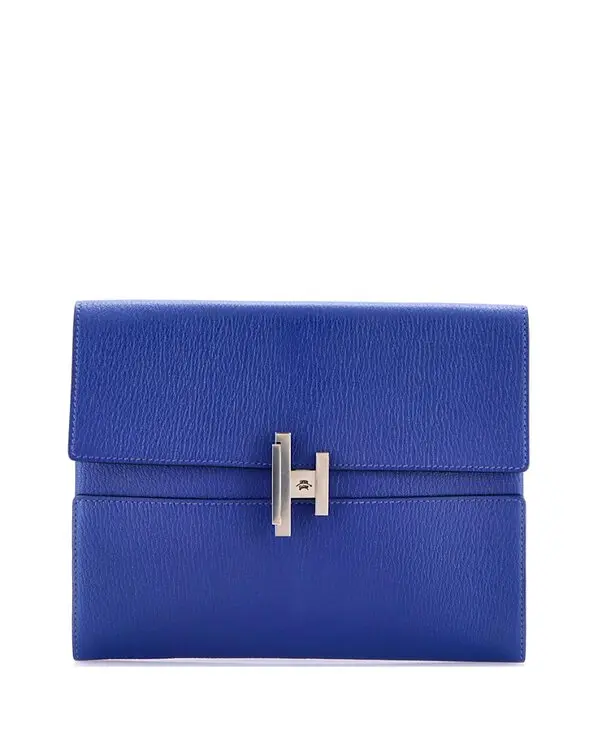 Hermès Cinhetic Clutch Chevre Mysore - Blue