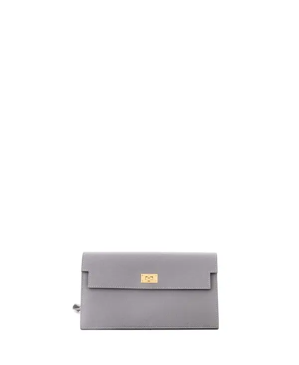 HERMES Long Kelly Pocket Wallet Madame - Gray