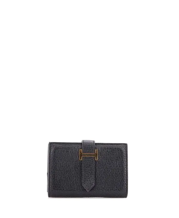 HERMES Compact Bearn Coin Wallet Chevre Mysore - Black
