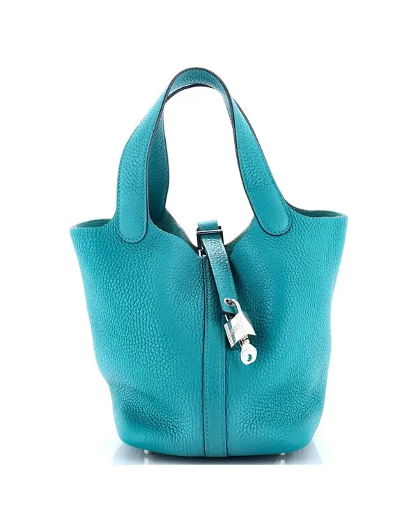 Hermès Pm Picotin Lock Bag Clemence - Blue