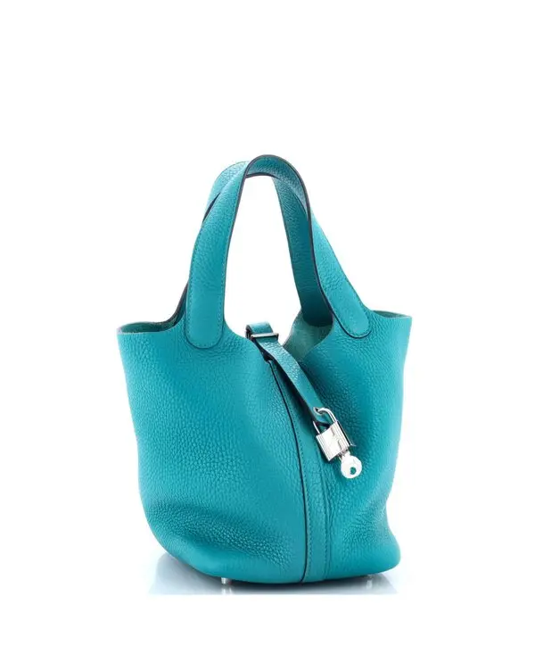 Hermès Pm Picotin Lock Bag Clemence - Blue