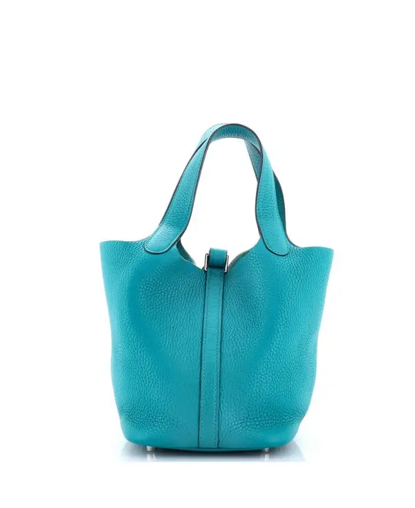 Hermès Pm Picotin Lock Bag Clemence - Blue