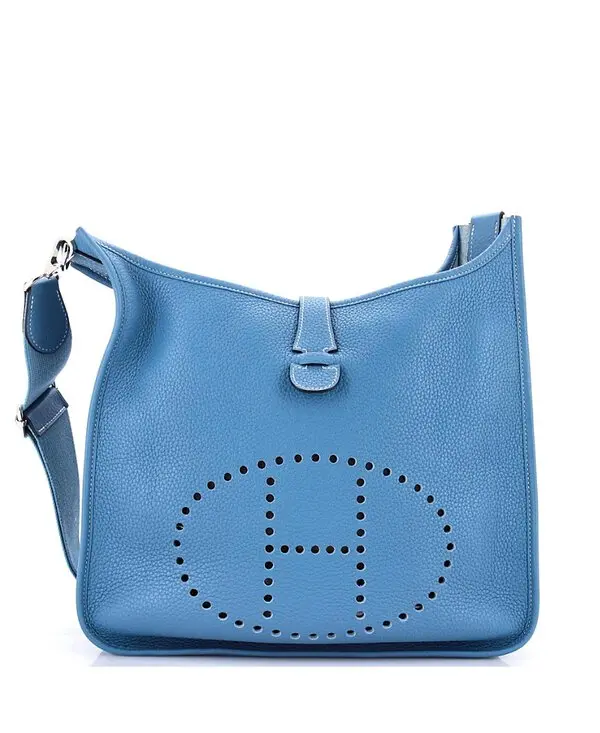 Hermès Gm Evelyne Bag Gen Iii Clemence - Blue