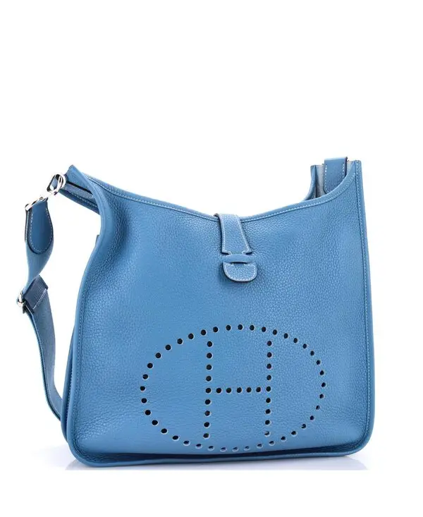 Hermès Gm Evelyne Bag Gen Iii Clemence - Blue