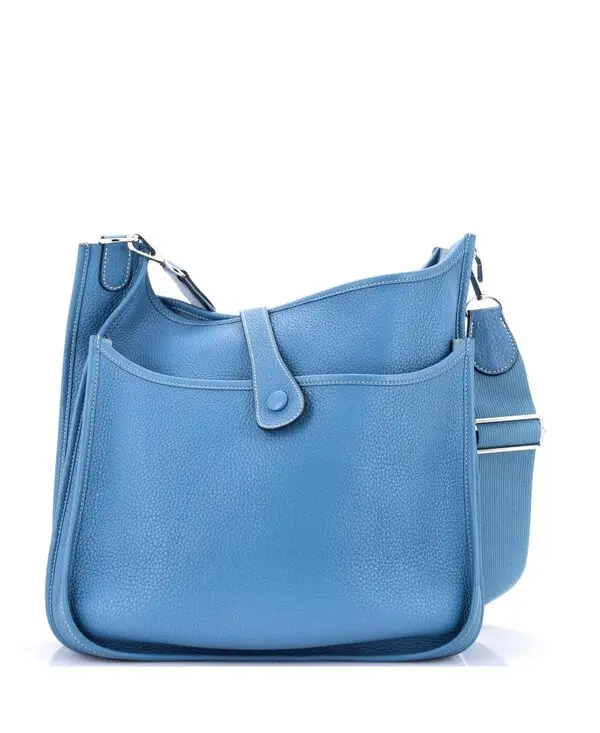 Hermès Gm Evelyne Bag Gen Iii Clemence - Blue