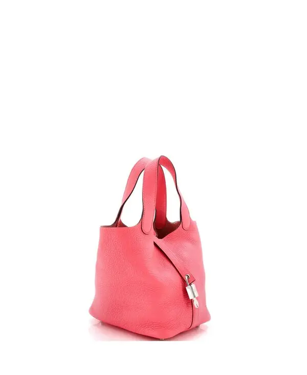 Hermès Pm Picotin Lock Bag Clemence - Pink