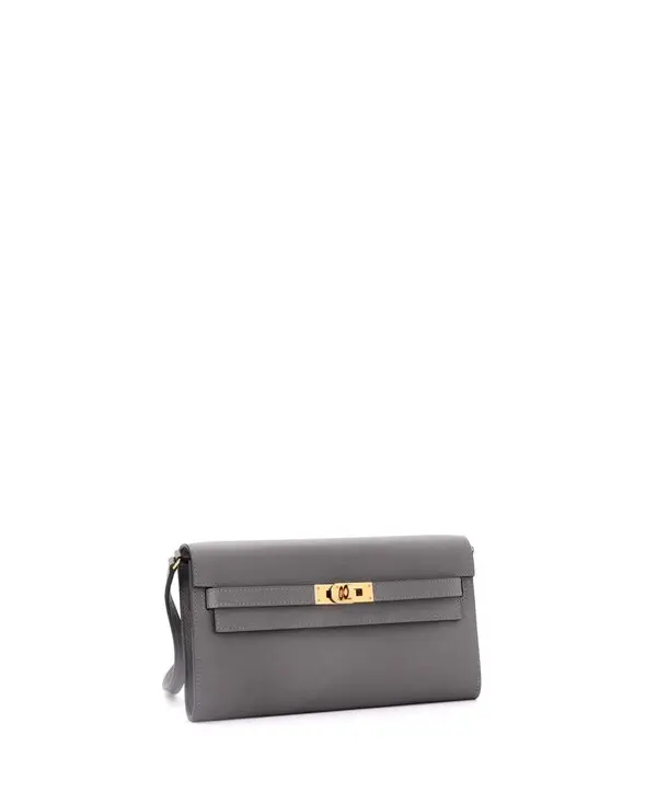 Hermès Kelly To Go Wallet Evercolor - Gray