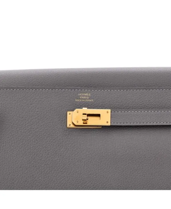 Hermès Kelly To Go Wallet Evercolor - Gray