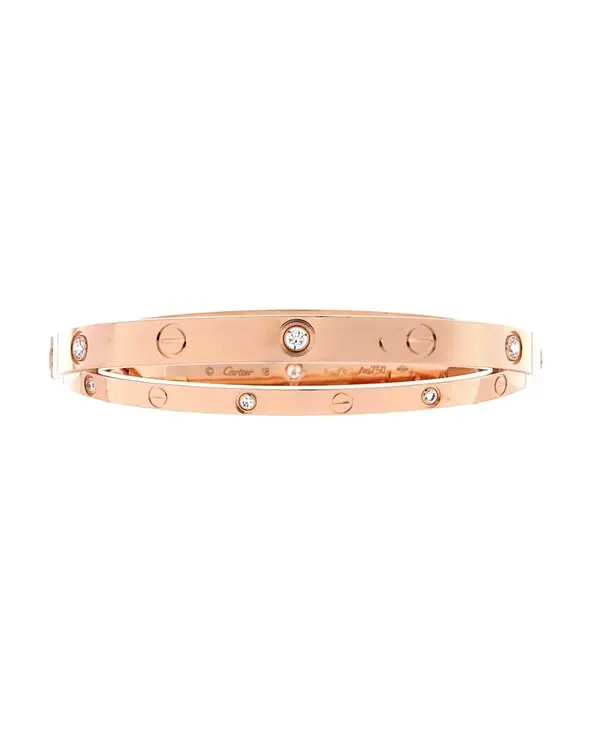 CARTIER Double Love Bracelet 18k With Diamonds - K Rose Gold
