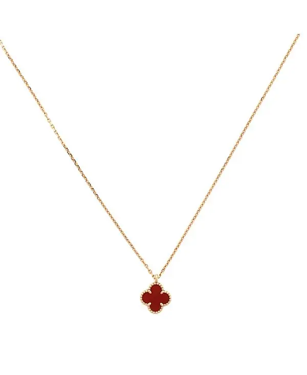 VAN CLEEF & ARPELS Sweet Alhambra Pendant Necklace, 18k Rose Gold And Carnelian - Pink