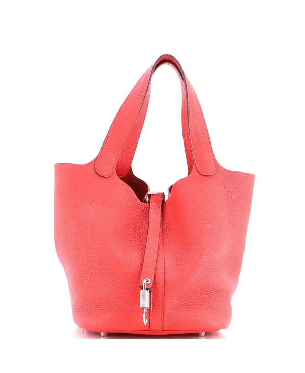 Hermès Mm Picotin Lock Bag Clemence - Red