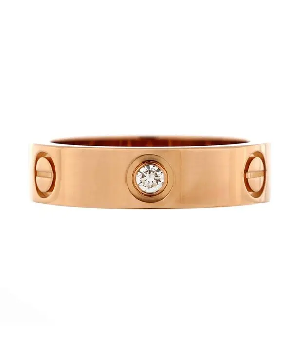CARTIER Love 3 Diamonds Band Ring 18k Rose Gold With Diamonds - Pink