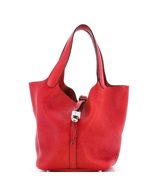 Hermès Mm Picotin Lock Bag Clemence - Red