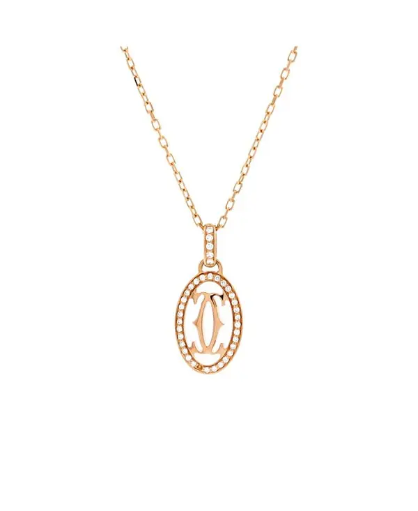 CARTIER Double C De Pendant Necklace 18 And Diamonds - K Rose Gold