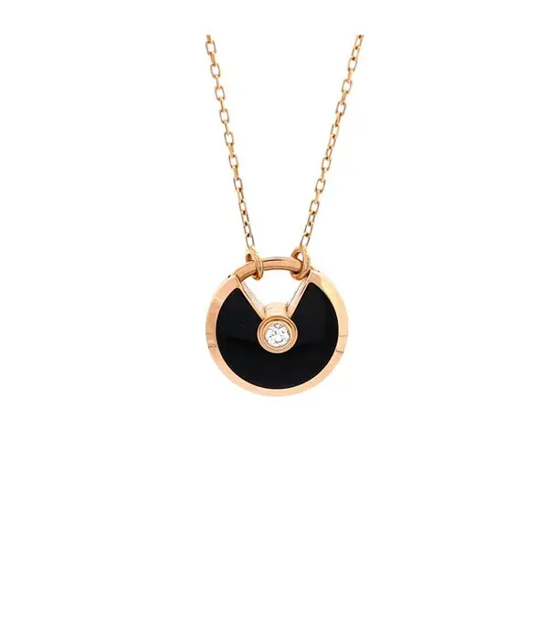 CARTIER Small Amulette De Pendant Necklace 23.5 - Pink