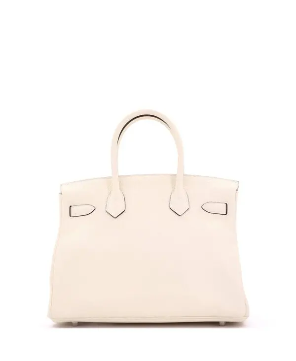 HERMES Birkin 30 Handbag Clemence With Palladium Hardware