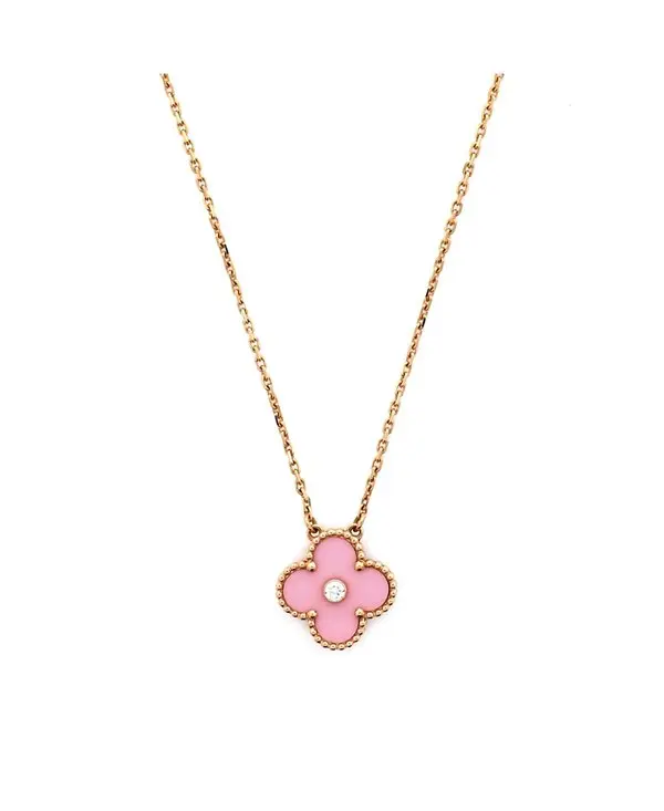VAN CLEEF & ARPELS Vintage Alhambra Pendant Necklace - K Rose Gold