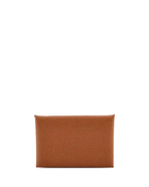 HERMES Calvi Duo Card Holder Epsom - Brown