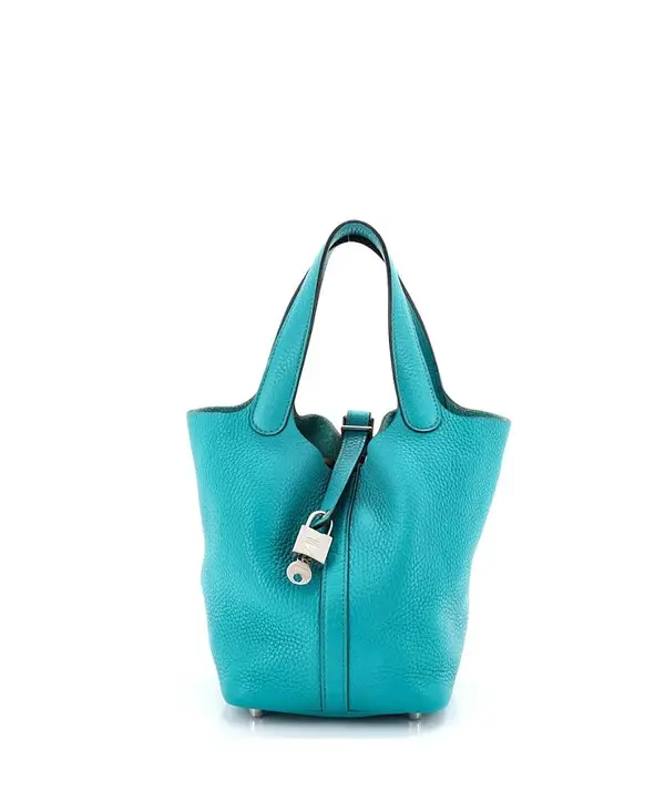 Hermès Pm Picotin Lock Bag Clemence - Blue