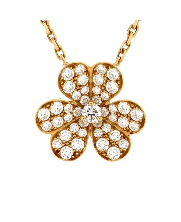 VAN CLEEF & ARPELS Small Frivole Diamond Pendant Necklace - K Gold