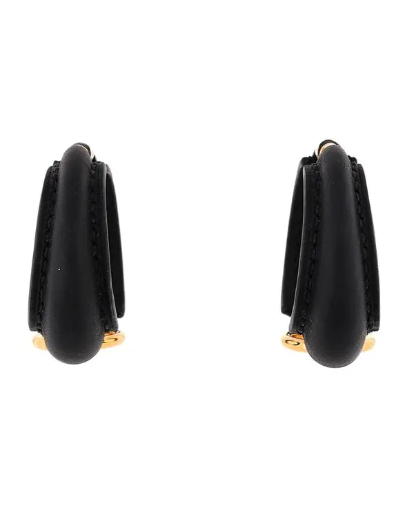 HERMES Large Epure Equestre Earrings Leather With Metal - Leather/silver Tone