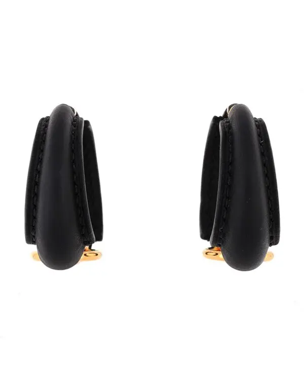 HERMES Large Epure Equestre Earrings Leather With Metal
