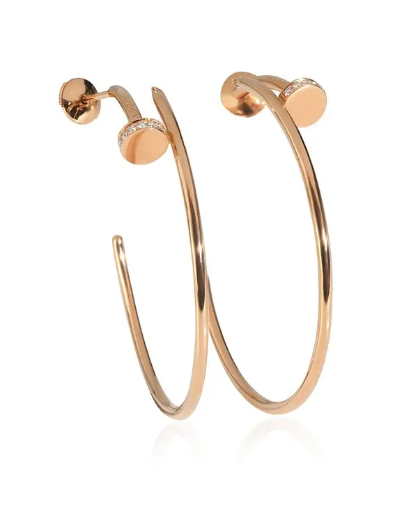 CARTIER 18k Juste Un Clou Hoop Earrings - Rose Gold