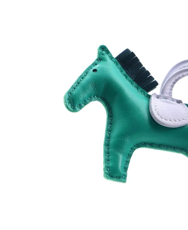Hermès Mm Grigri Rodeo Bag Charm Leather - Green