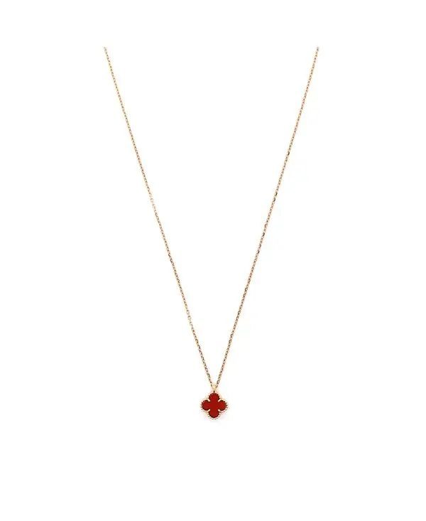VAN CLEEF & ARPELS Sweet Alhambra Pendant Necklace Rose Gold And Carnelian - Pink